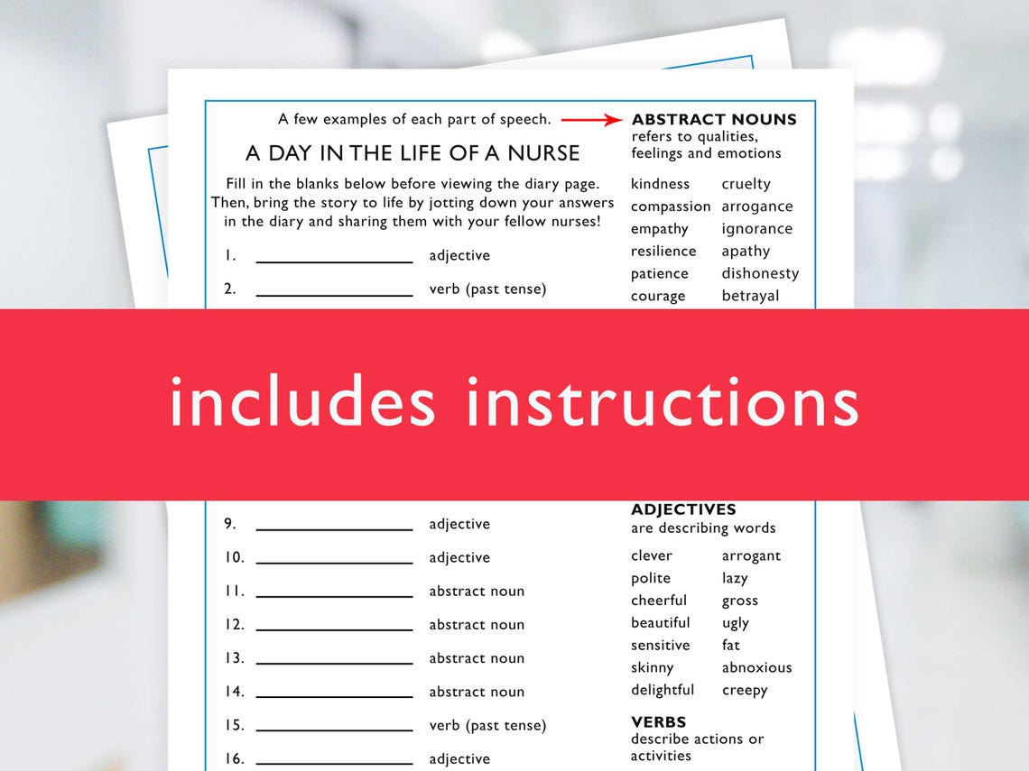 Nurse Med Libs | Nurse Game | Nurse Game Printable | Nurses Week ...