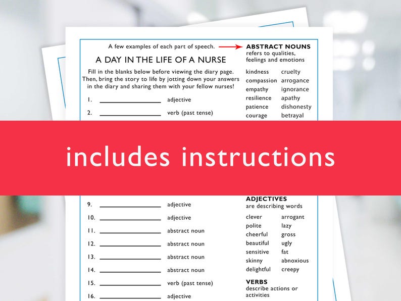 Nurse Med Libs | Nurse Game | Nurse Game Printable | Nurses Week ...