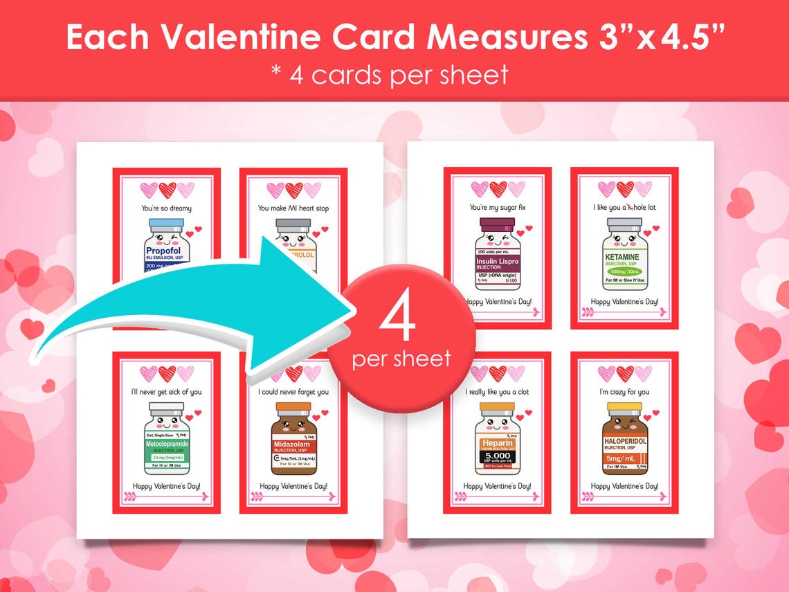 Medication Valentine Cards - Medical Valentine Cards - Healthcare ...