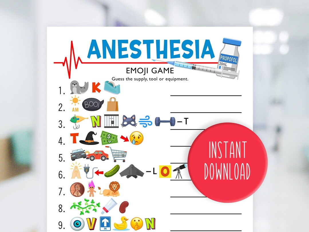 Anesthesia Supplies Emoji Game | Medication Game | Anesthesia Game ...