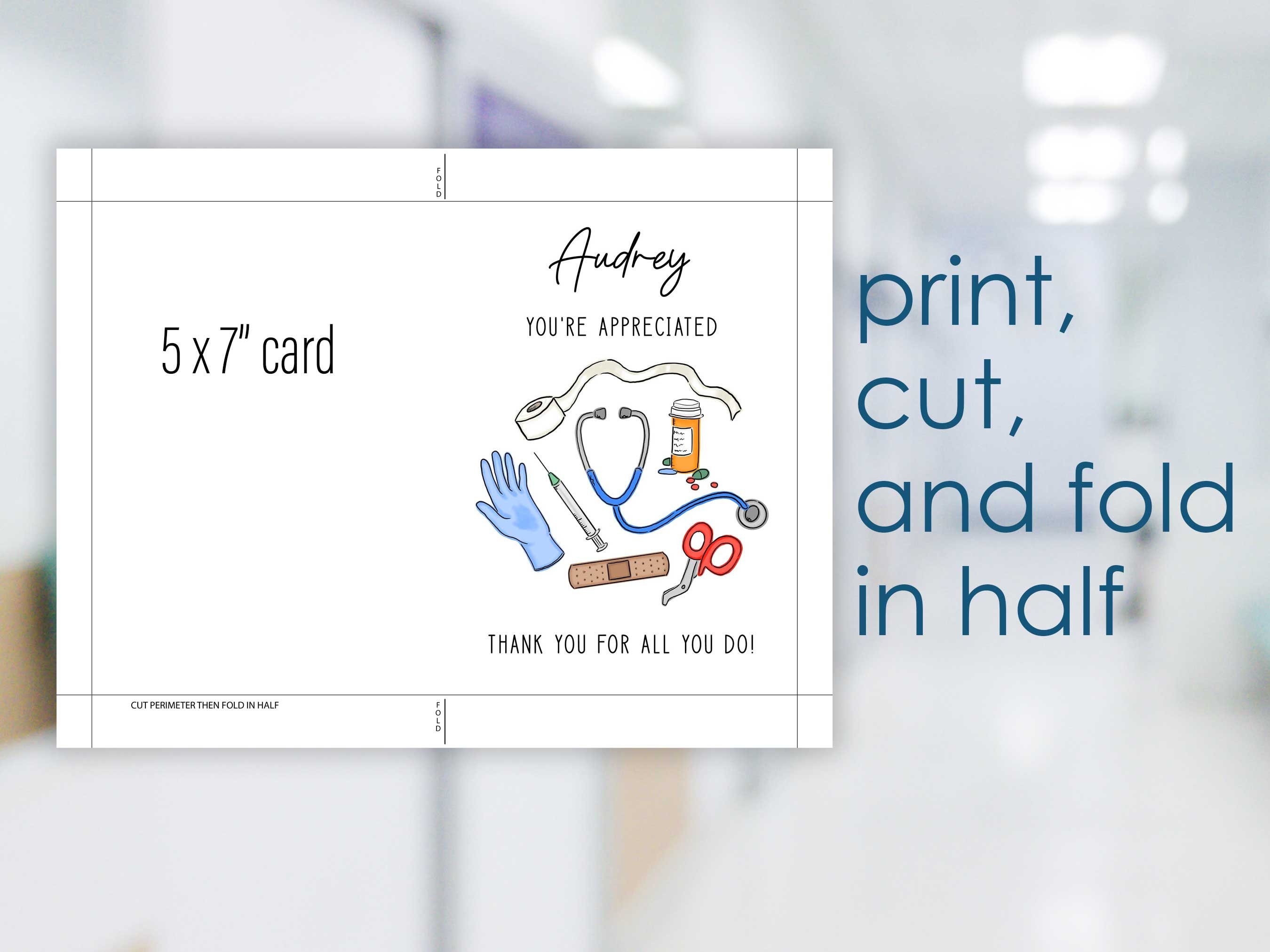 Nurses Week Card Nurse Appreciation Card Nurse Thank You Card Printable ...