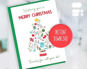 Nurse Christmas Card - Healthcare Christmas Card - Medical Christmas ...