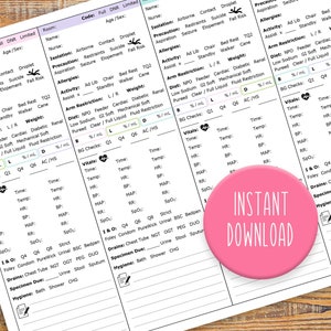 CNA Report Sheet Nurse Shift Planner PCT Shift Planner - Etsy