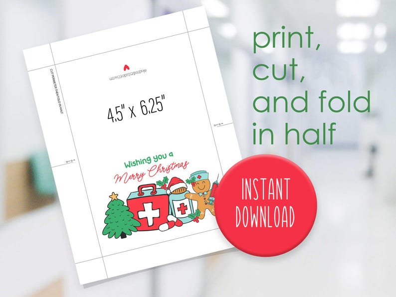 Nurse Christmas Card - Healthcare Christmas Card - Medical Christmas ...