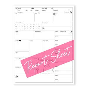 Nurse Brain Sheet Med Surg Report Sheet Tele Report Sheet Student Nurse ...