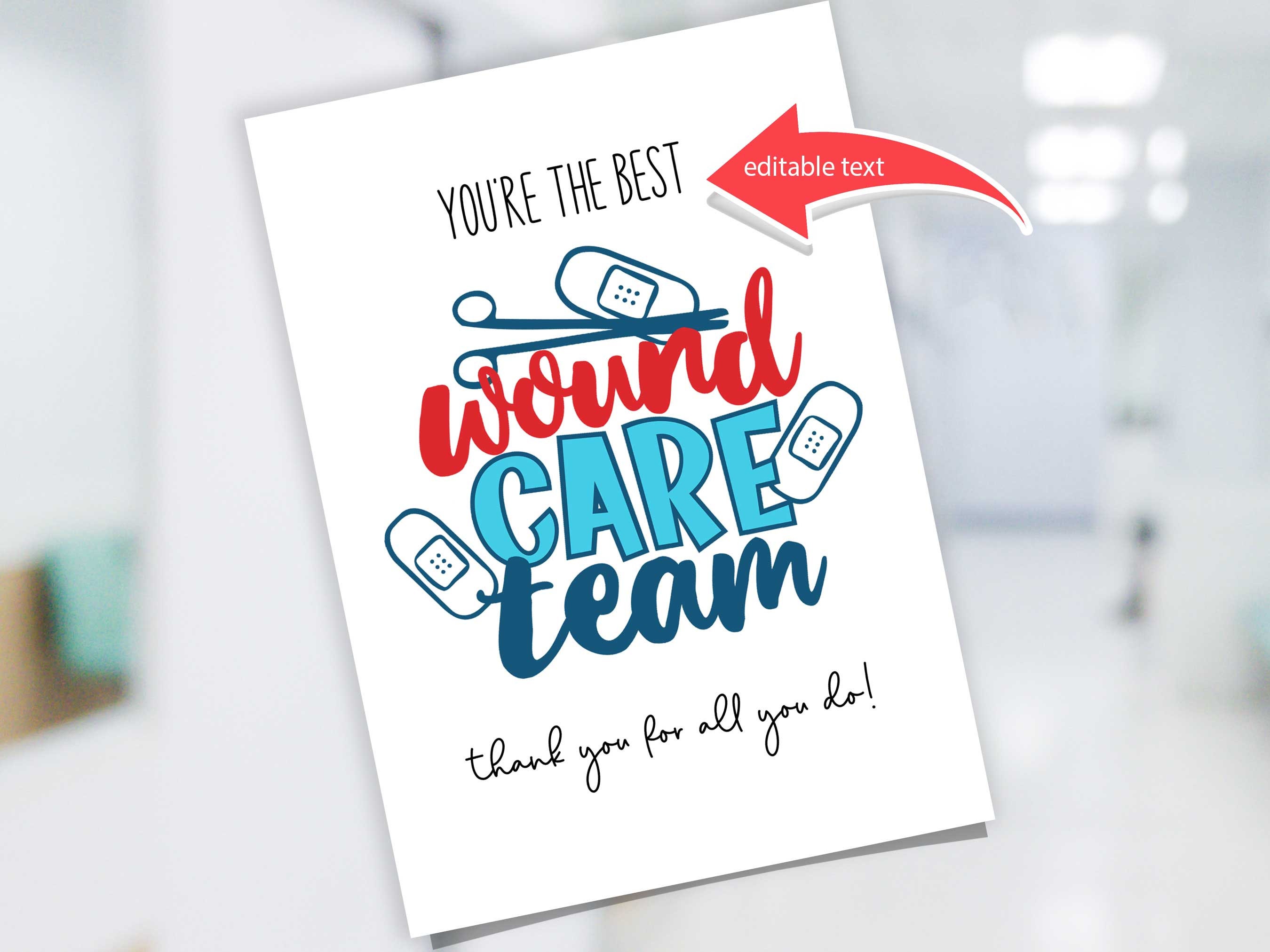 Wound Care Card - Wound Care Nurse Card - Wound Care Nurse Thank You ...