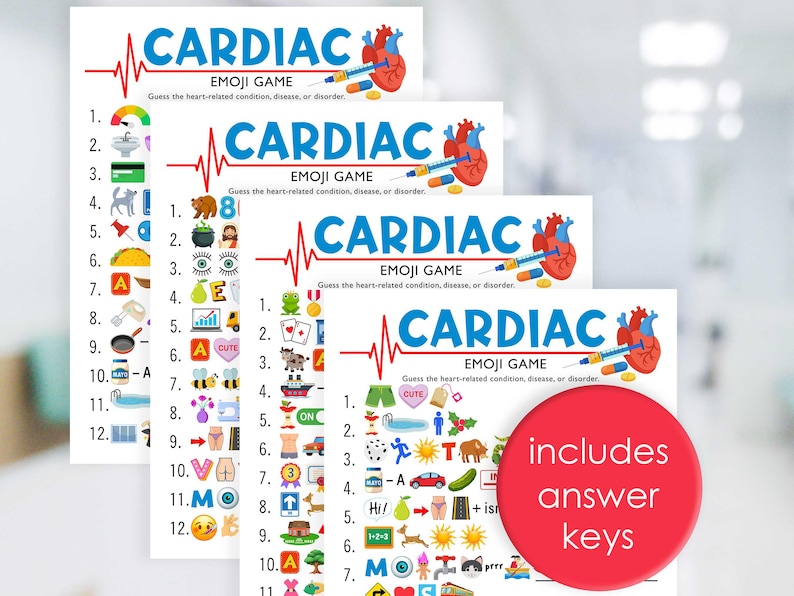 Cardiac Conditions Game | Cardiovascular Emoji Game | Cardiovascular ...