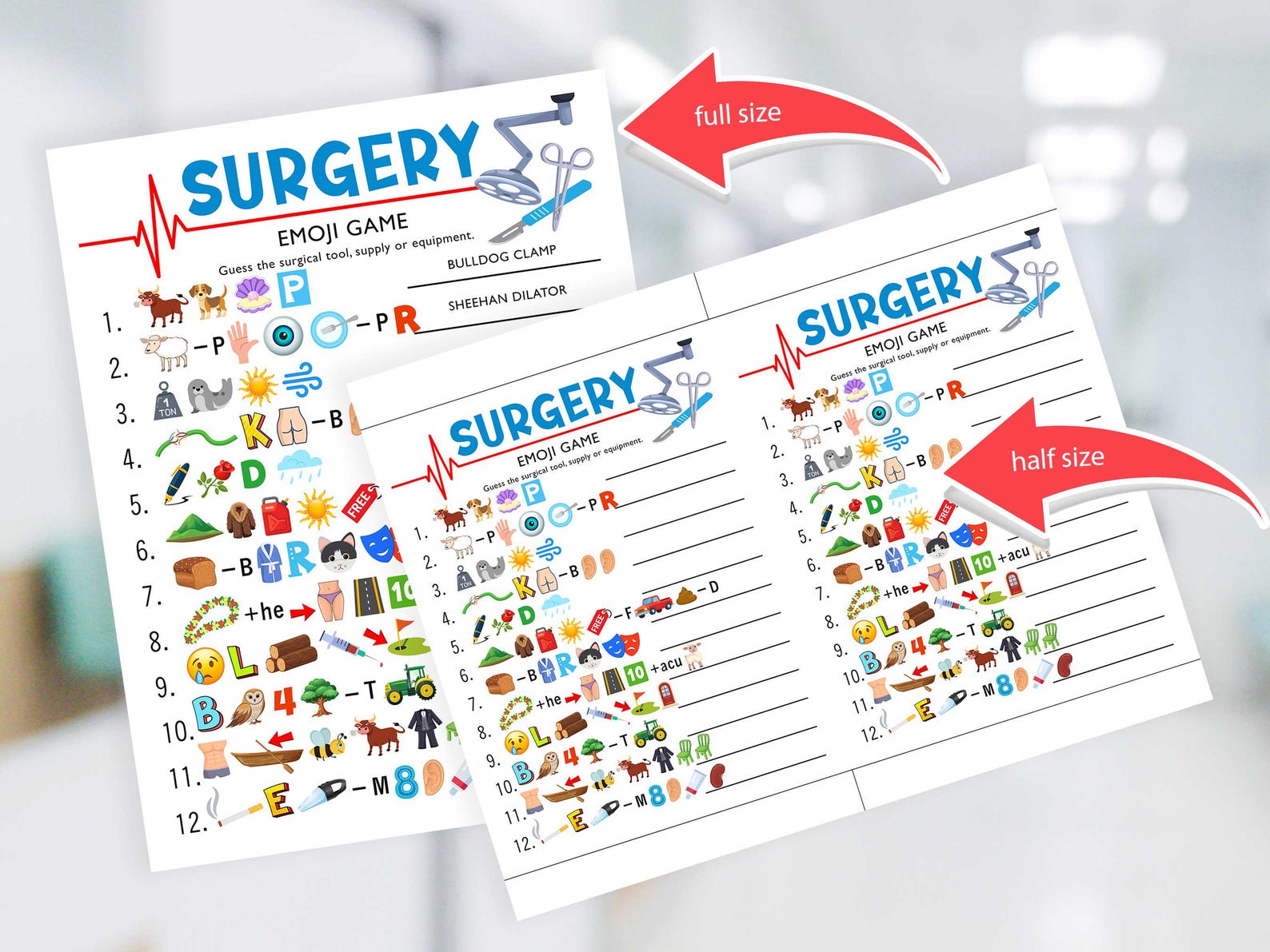Surgery Emoji Game - Medical Emoji Game - OR Nurse Game - Surgical Tech ...