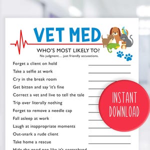 Who's Most Likely to Game | Vet Tech Game | Veterinary Game | Vet Tech ...