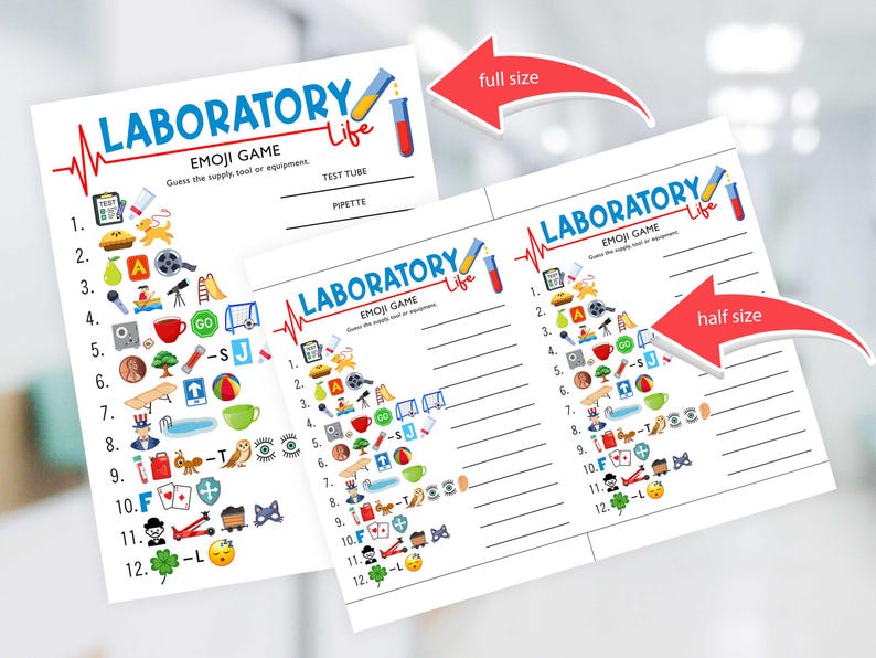 Lab Supplies Emoji Game | Lab Game | Lab Emoji Game | Lab Week ...