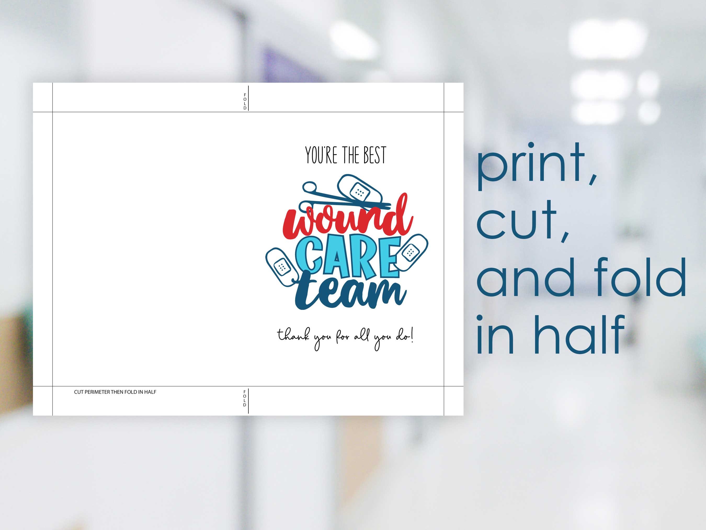 Wound Care Card Wound Care Nurse Card Wound Care Nurse Thank You Card ...