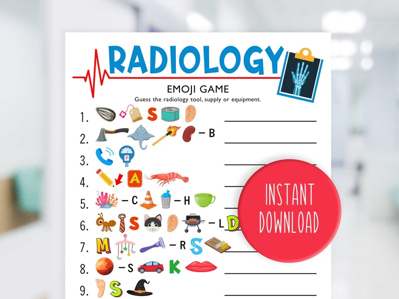 Radiology Emoji Game | Rad Tech Game | Radiology Game | Rad Tech ...