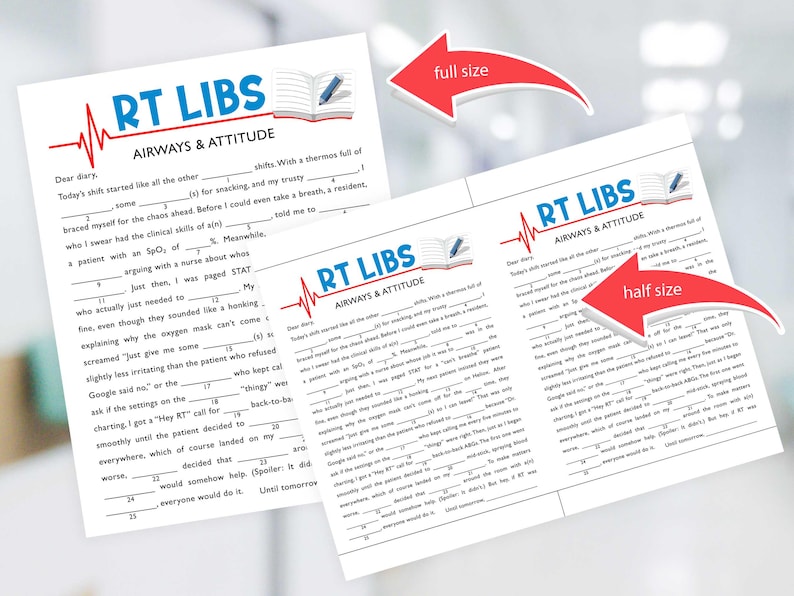 RT Libs | Respiratory Therapy Game | Respiratory Therapist Activity ...