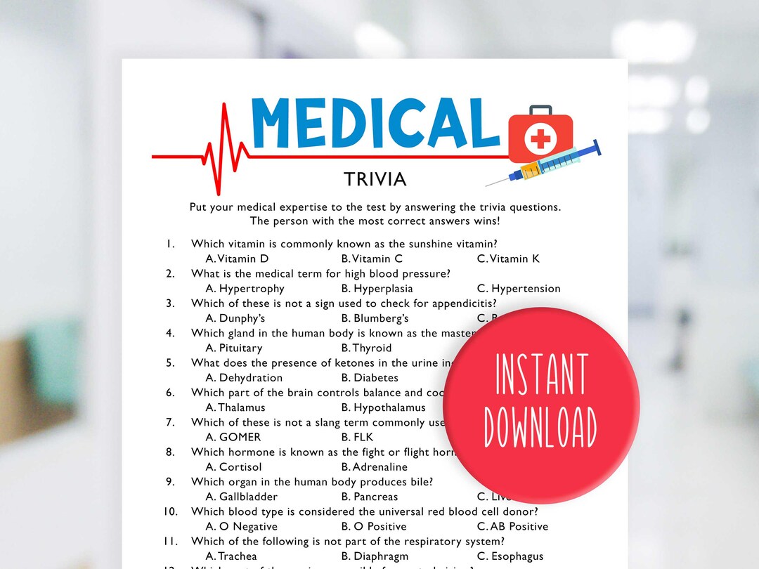 Medical Trivia Game | Nurse Trivia Game | Healthcare Game | Nurses Week ...