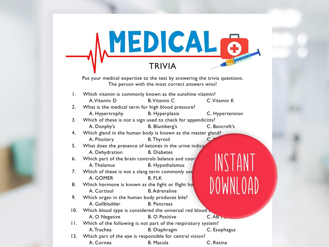 Medical Trivia Game | Nurse Trivia Game | Healthcare Game | Nurses Week ...