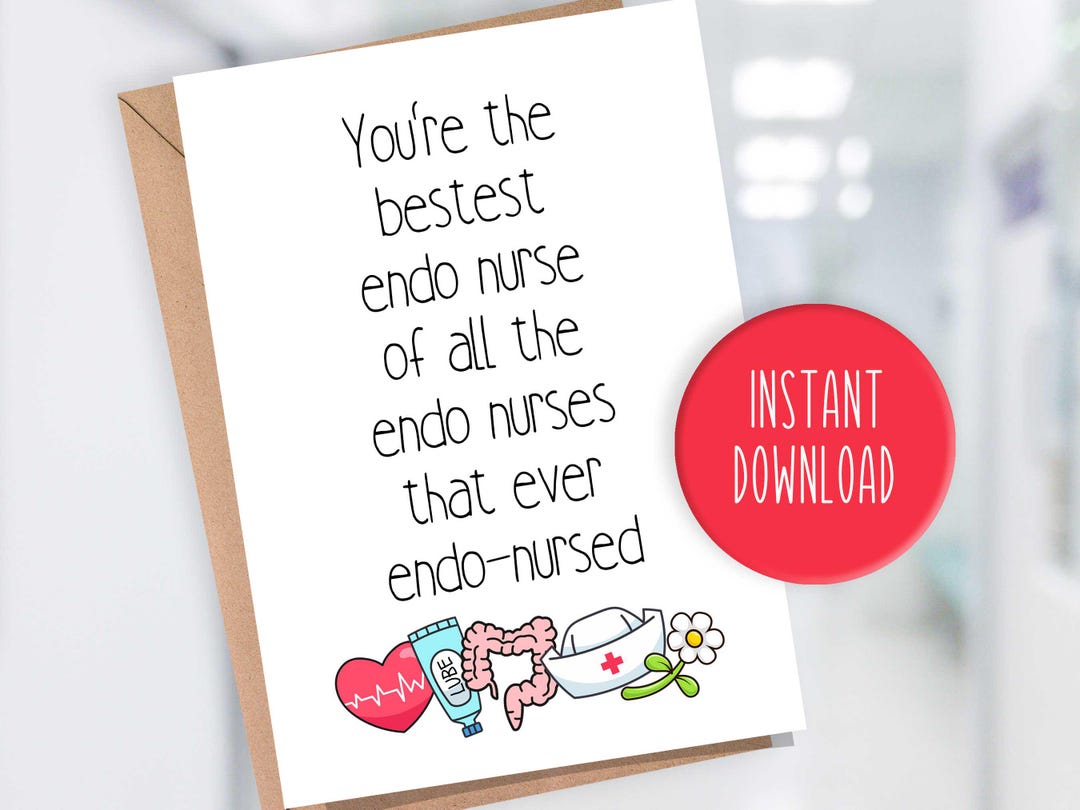 Endo Nurse Card - Endo Nurse Thank You Card - Endo Nurse Appreciation ...