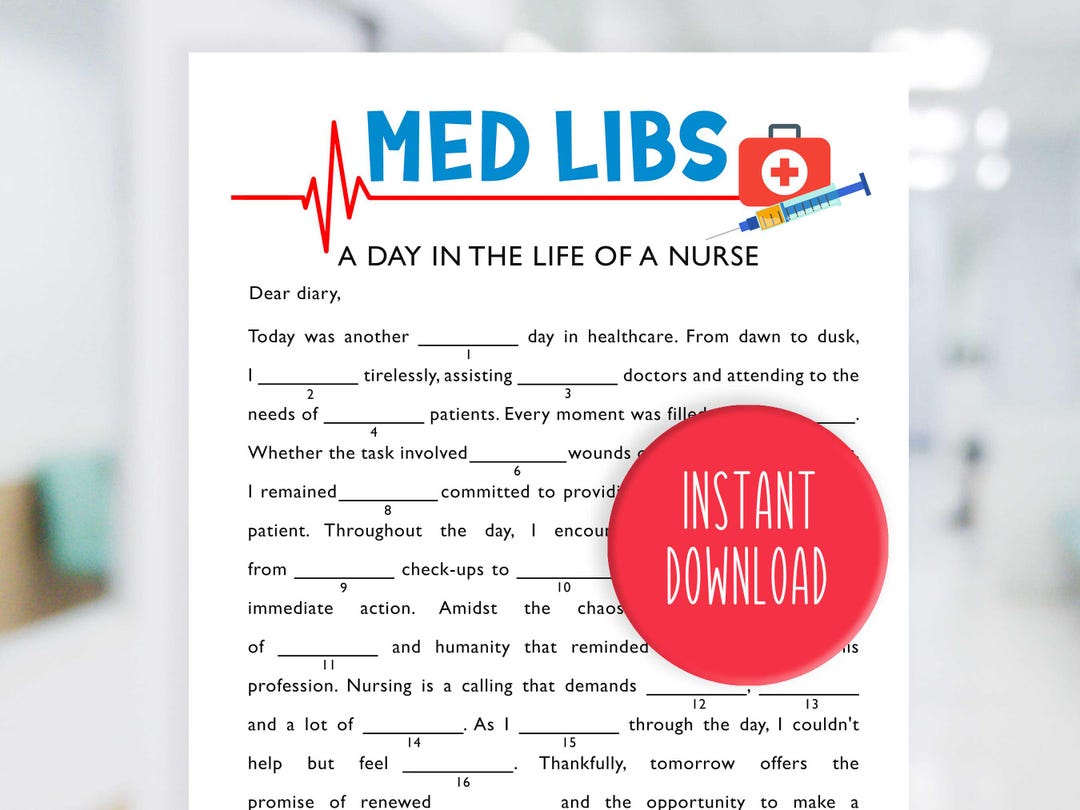 Nurse Game | Nurse Game Printable | Nurses Week Activity | Nurse ...