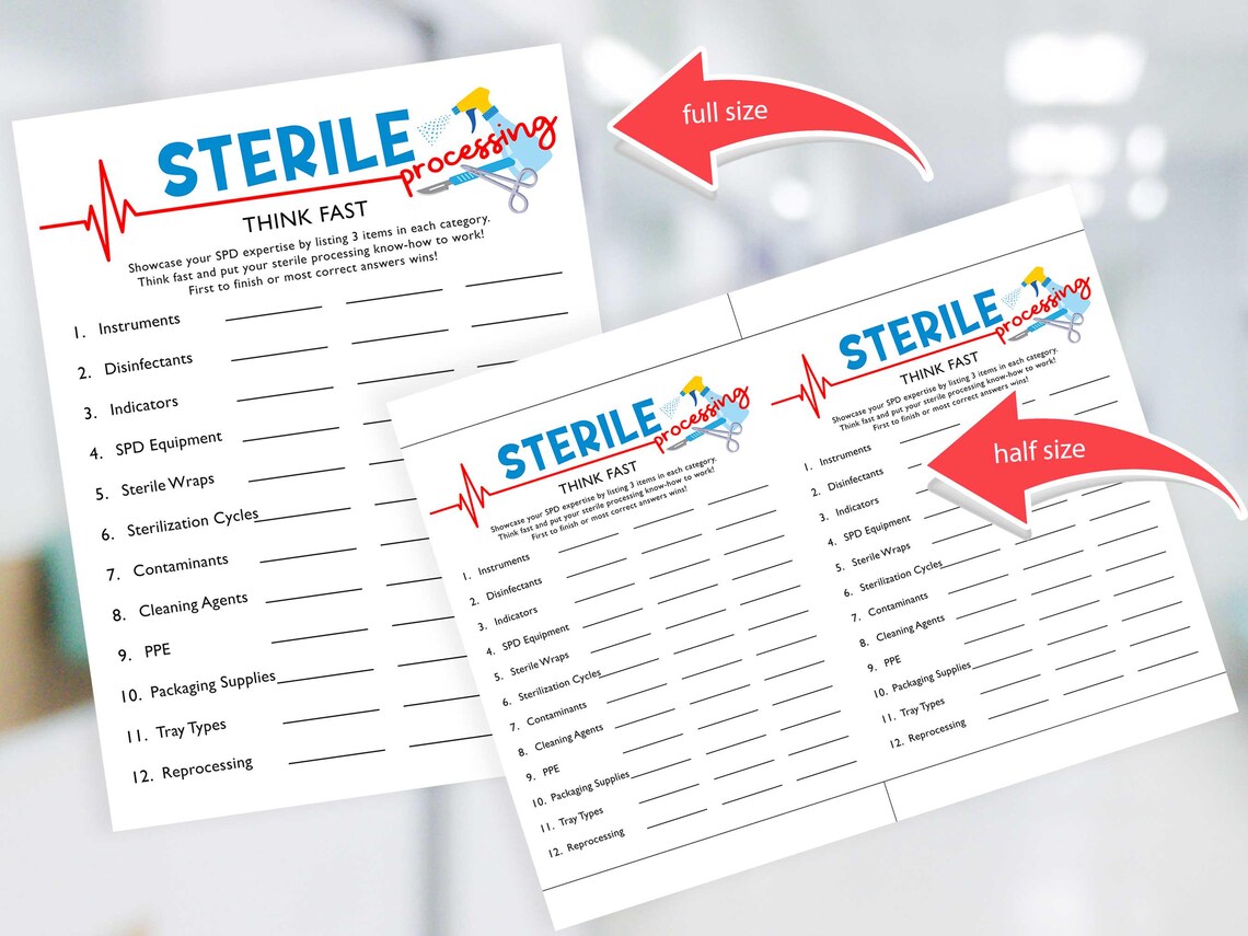 Think Fast Game | Sterile Processor Game | Sterile Processing Game ...