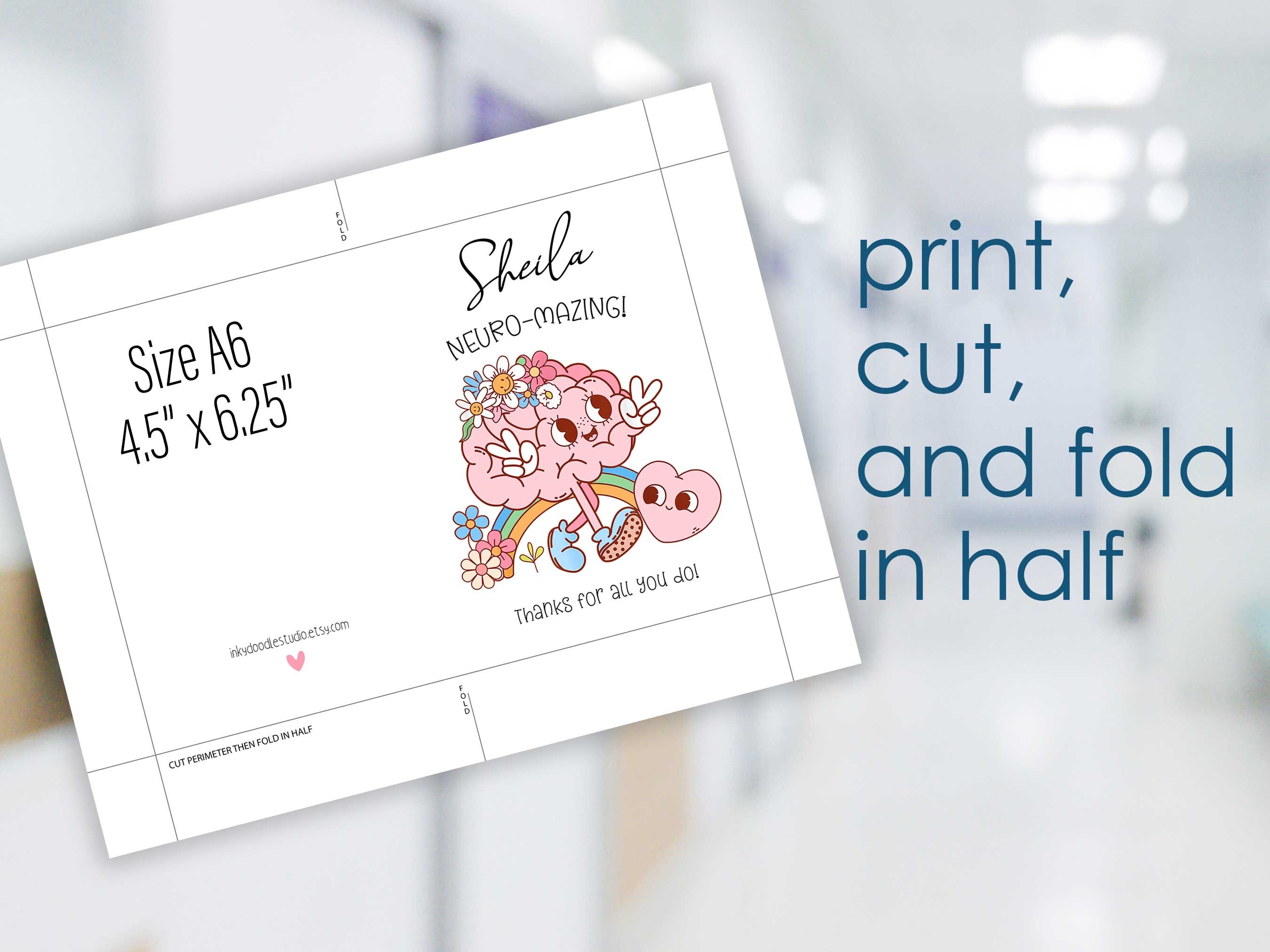 Neuro Nurse Card - Neurology Nurse Card - Neuro Thank You Card - Neuro ...