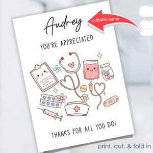 Nurses Week Card - Nurse Appreciation Card - Nurse Thank You Card ...