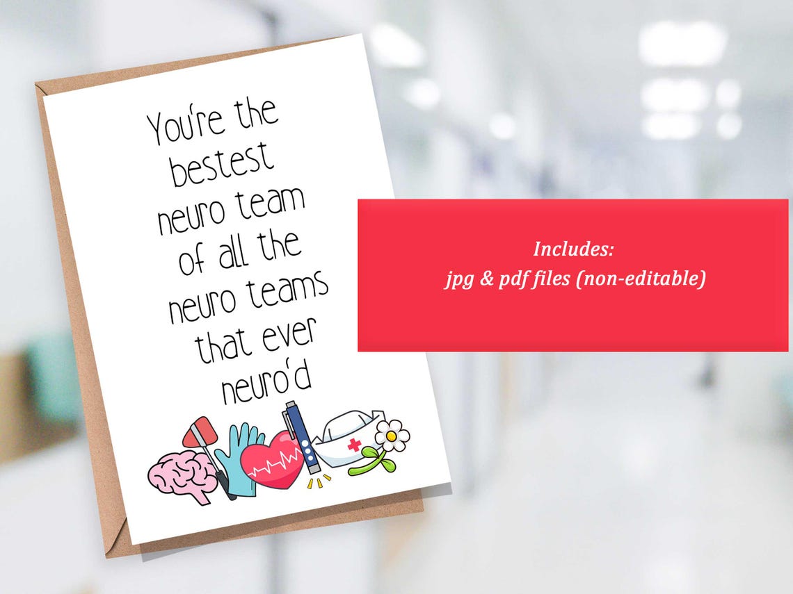 Neuro Team Card - Neuro Nurse Card - Neuro Tech Card - Neuro ...