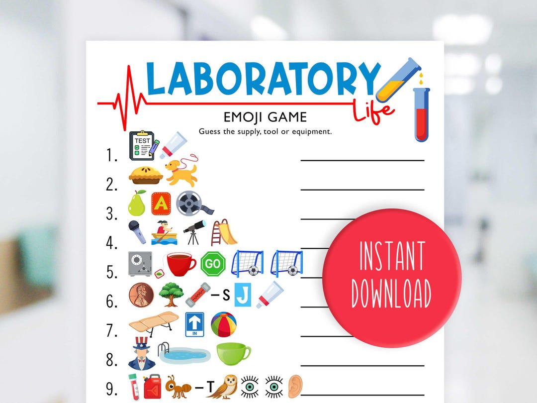 Lab Supplies Emoji Game | Lab Game | Lab Emoji Game | Lab Week ...