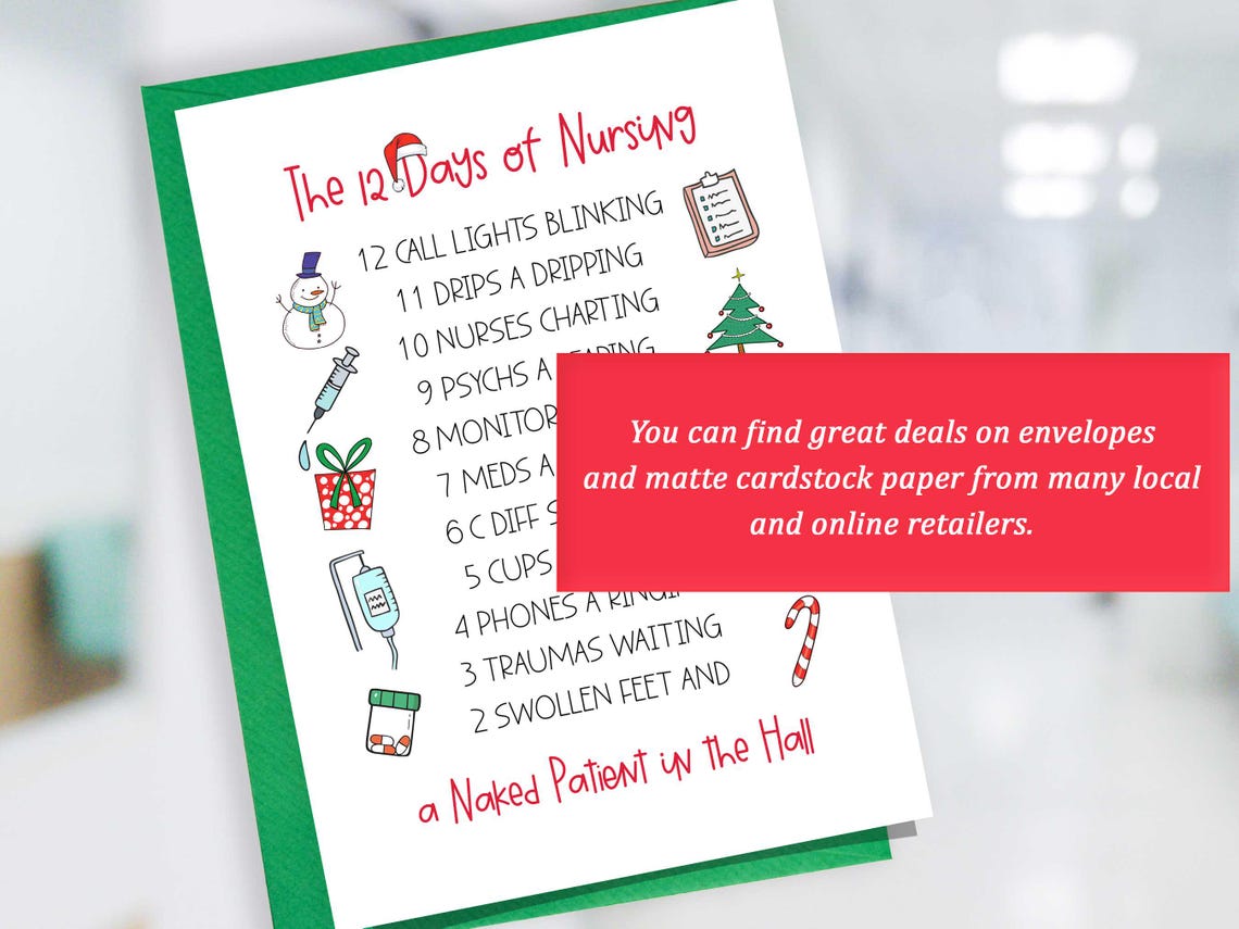 Nurse Christmas Card - Funny Nurse Christmas Card - Healthcare ...