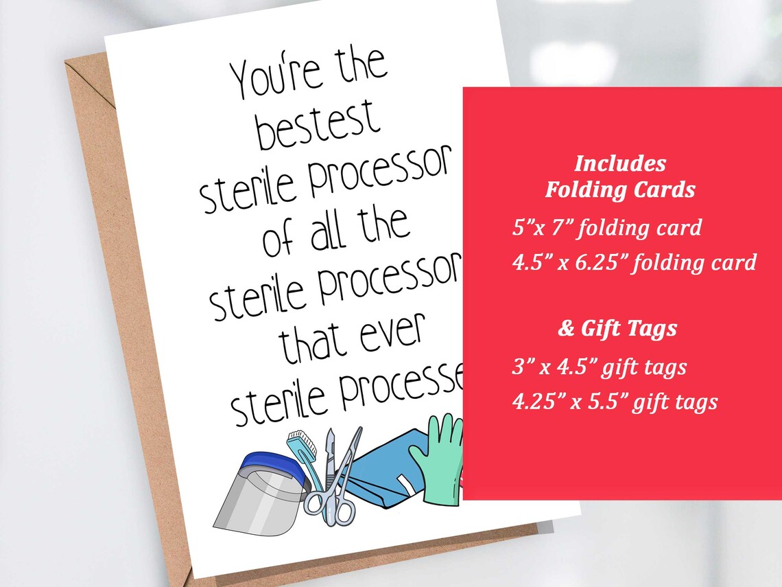 Sterile Processor Card - Sterile Processor Thank You Card - Sterile Processor Appreciation Card ...