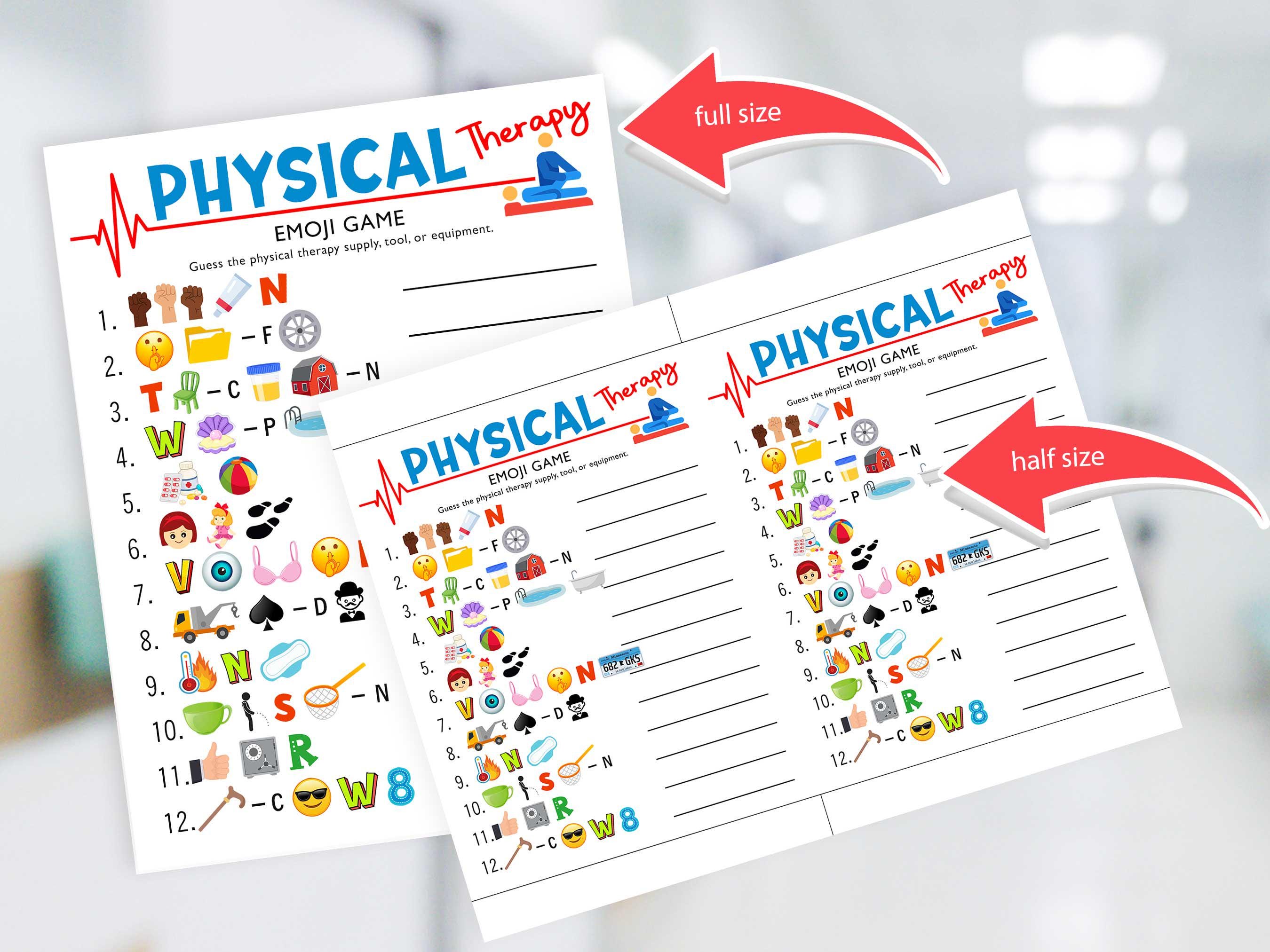 Physical Therapy Emoji Game | Physical Therapist Game | Physical ...