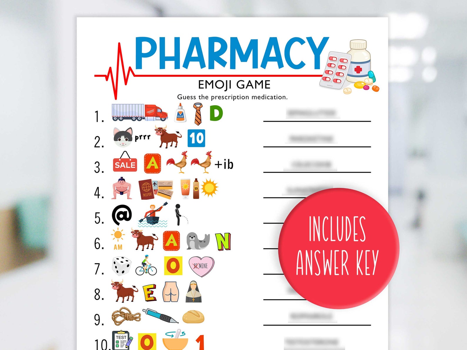 Medication Game | Pharmacy Game | Medication Emoji Game | Medical Game ...