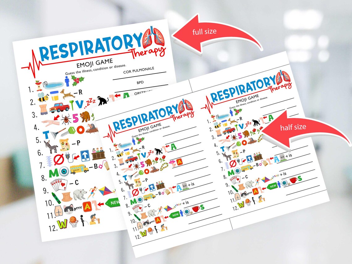 Respiratory Therapy Emoji Game - Disease Emoji Game - Respiratory ...