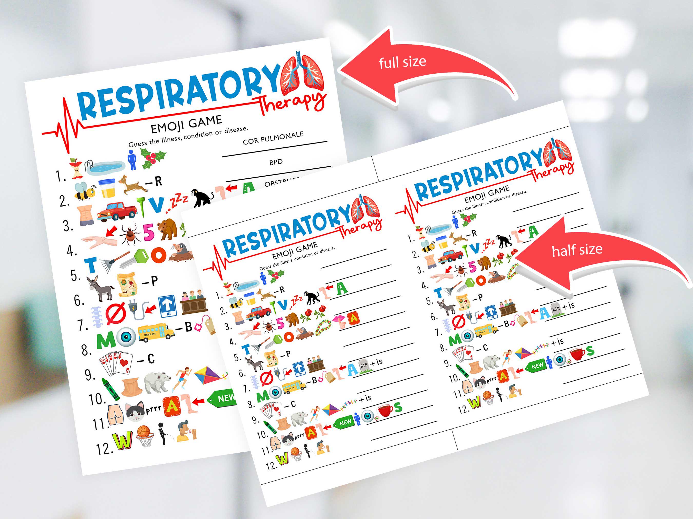 Respiratory Therapy Emoji Game - Disease Emoji Game - Respiratory ...