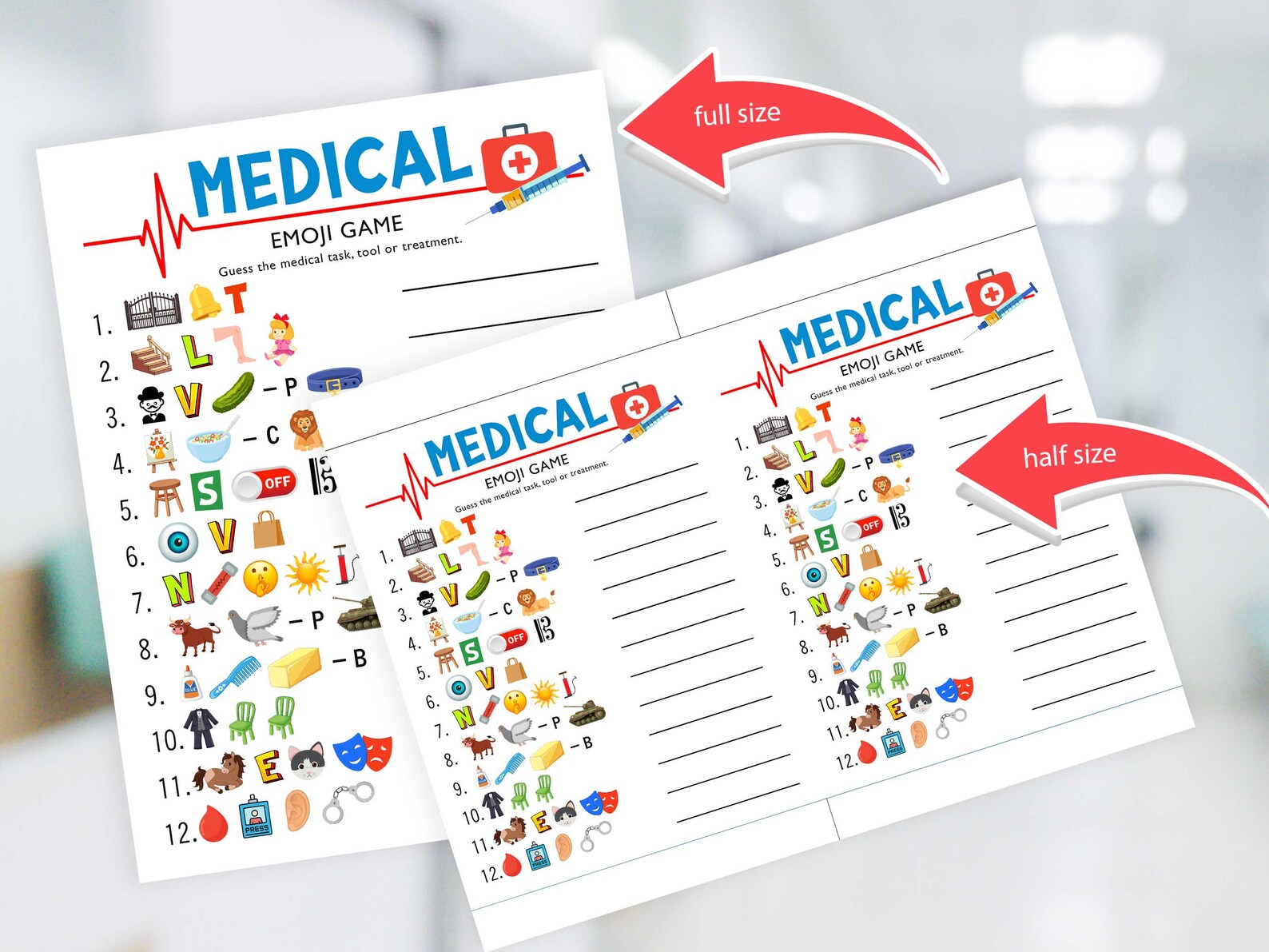 Medical Emoji Game | Printable Healthcare Game | Nursing Emoji Quiz ...