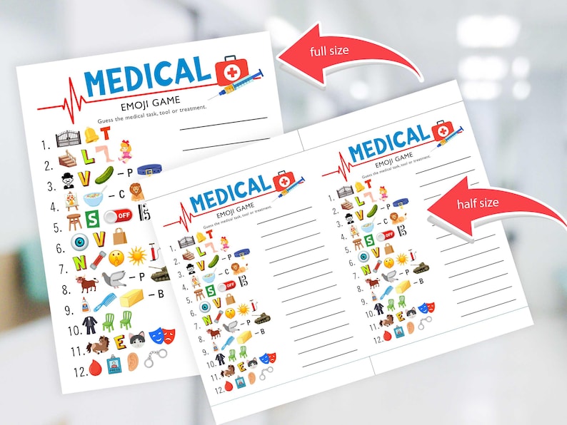 Medical Emoji Game | Printable Healthcare Game | Nursing Emoji Quiz ...