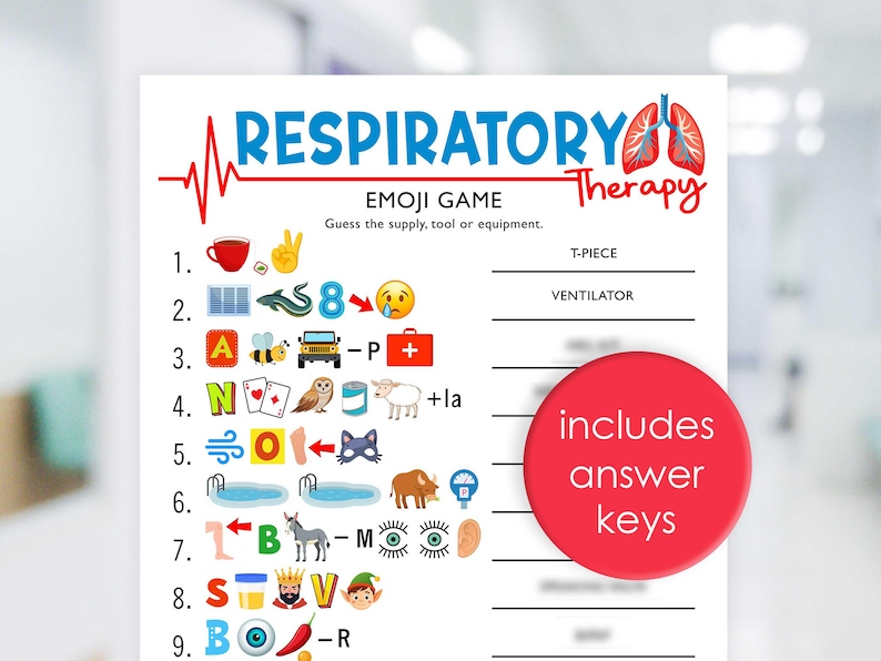 Respiratory Therapy Game | Supplies Emoji Game | Respiratory Therapist ...