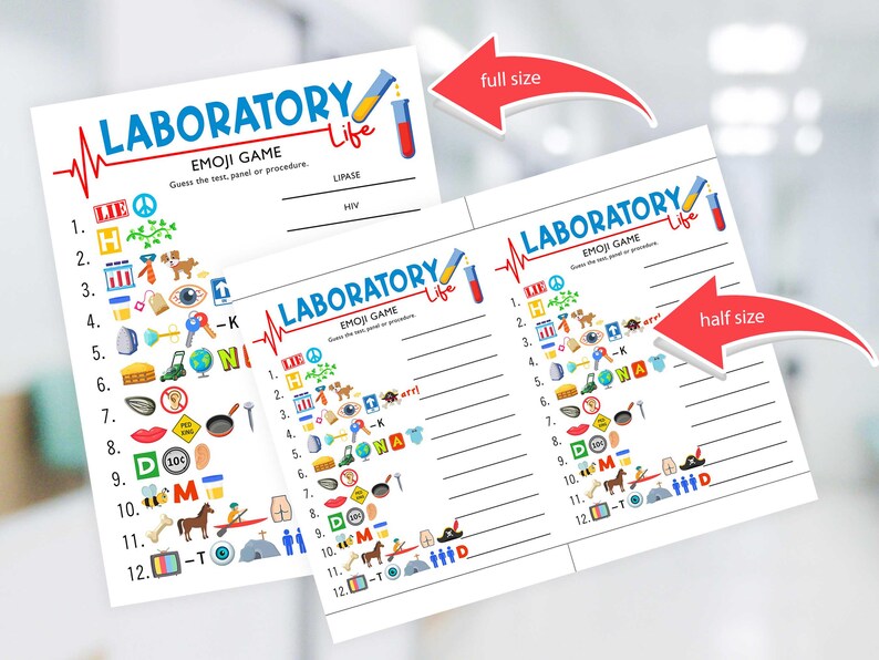 Lab Tests Emoji Game | Lab Game | Lab Emoji Game | Lab Week | Printable ...