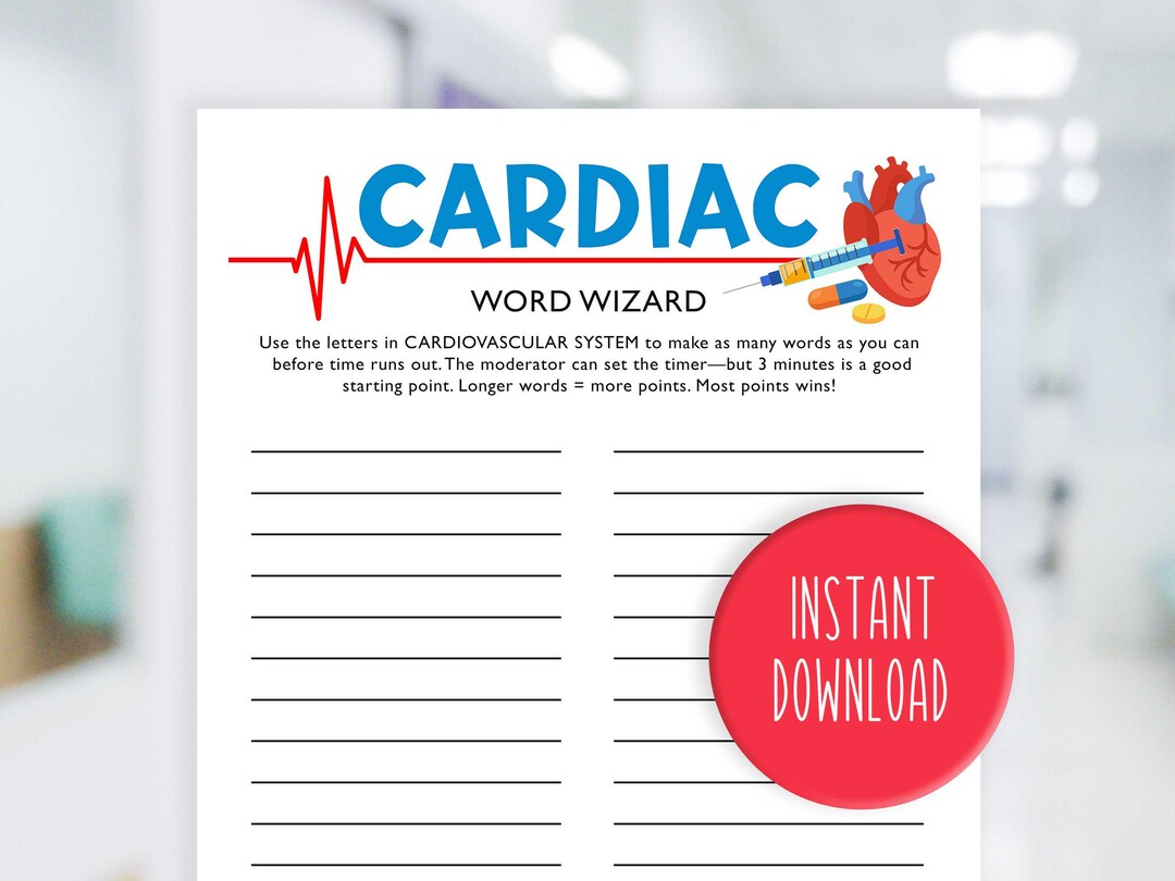 Cardiovascular Word Wizard | Cardiology Word Wizard | Cardiovascular ...