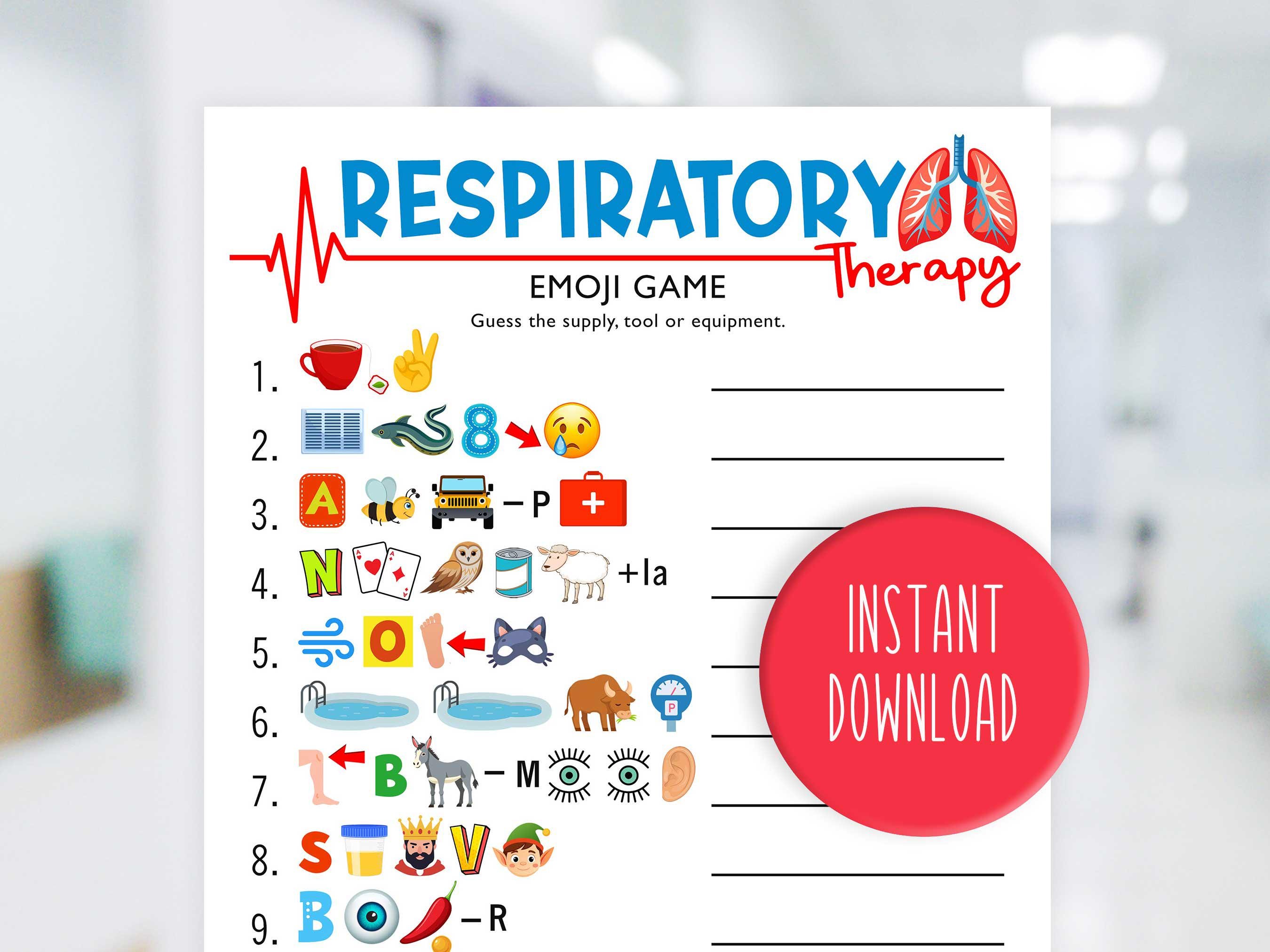 Respiratory Therapy Emoji Game - RT Supplies Emoji Game - Respiratory ...