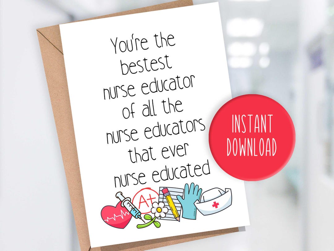 Nurse Educator Card - Nurse Educator Thank You Card - Nurse Educator ...