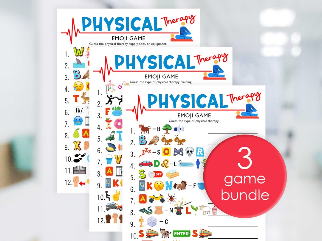 Physical Therapy Emoji Game | Physical Therapist Game | Physical ...