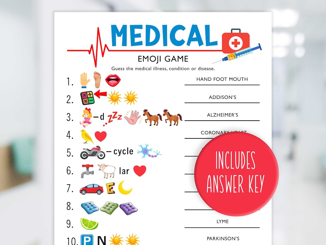 Medical Emoji Game - Disease Emoji Game - Healthcare Emoji Game ...