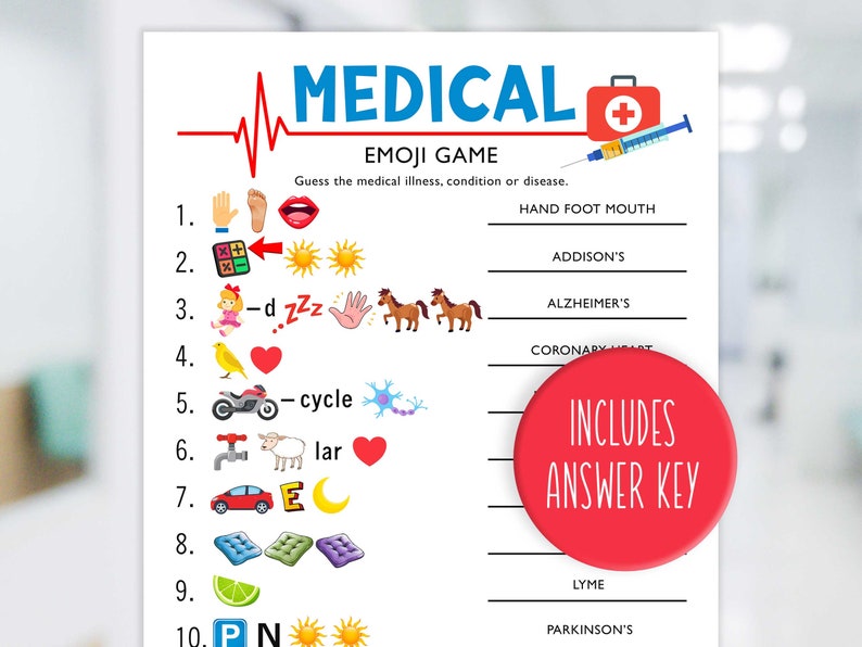 Medical Emoji Game - Disease Emoji Game - Healthcare Emoji Game ...