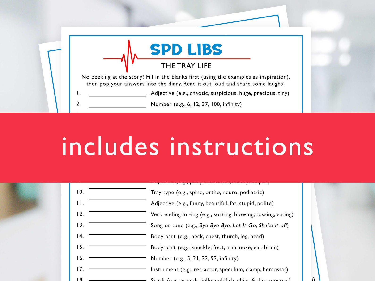 SPD Libs Game | Sterile Processor Game | Sterile Processing Game ...
