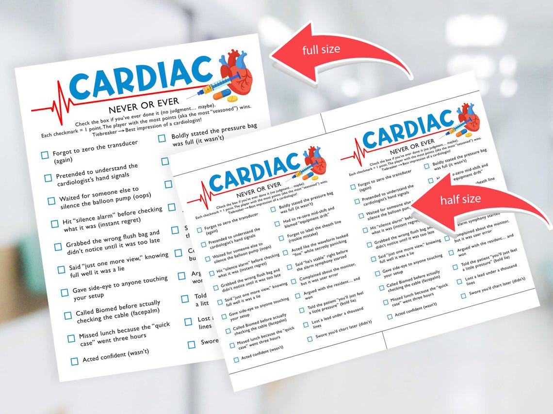 Cardiovascular Never or Ever Game | Cardiology Never or Ever Game ...