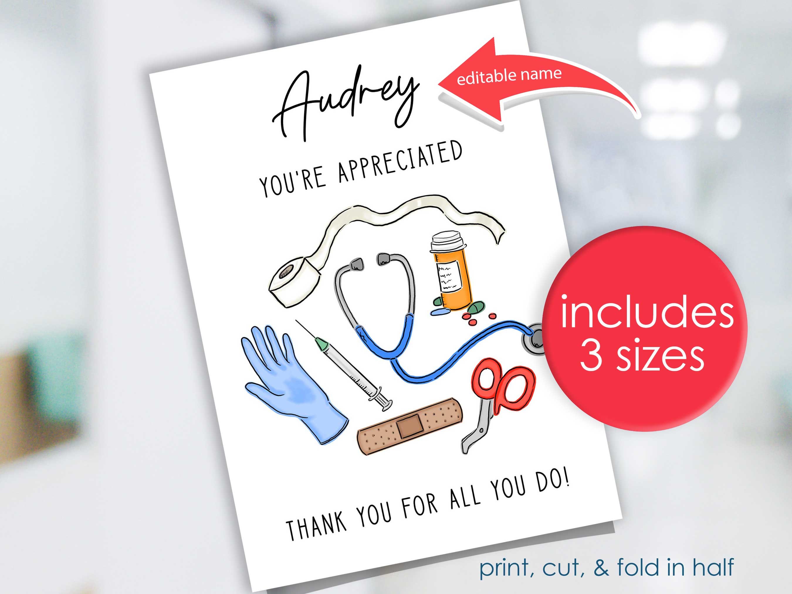 Nurses Week Card Nurse Appreciation Card Nurse Thank You Card Printable ...