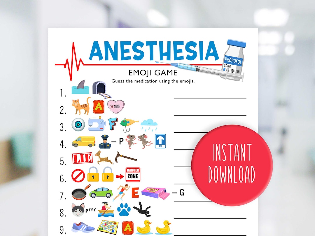 Anesthesia Meds Emoji Game | Medication Game | Anesthesia Game ...
