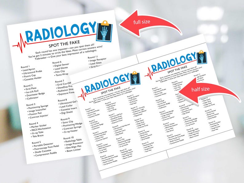 Radiology Spot the Fake | Radiology Game | Rad Tech Game | Radiology Activity | Rad Tech ...