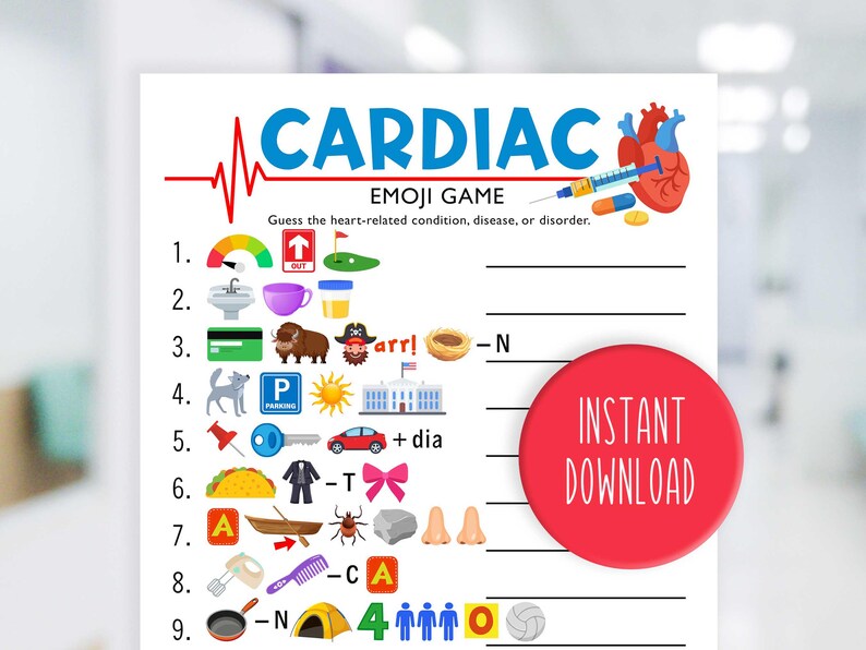 Cardiac Conditions Game | Cardiovascular Emoji Game | Cardiovascular ...
