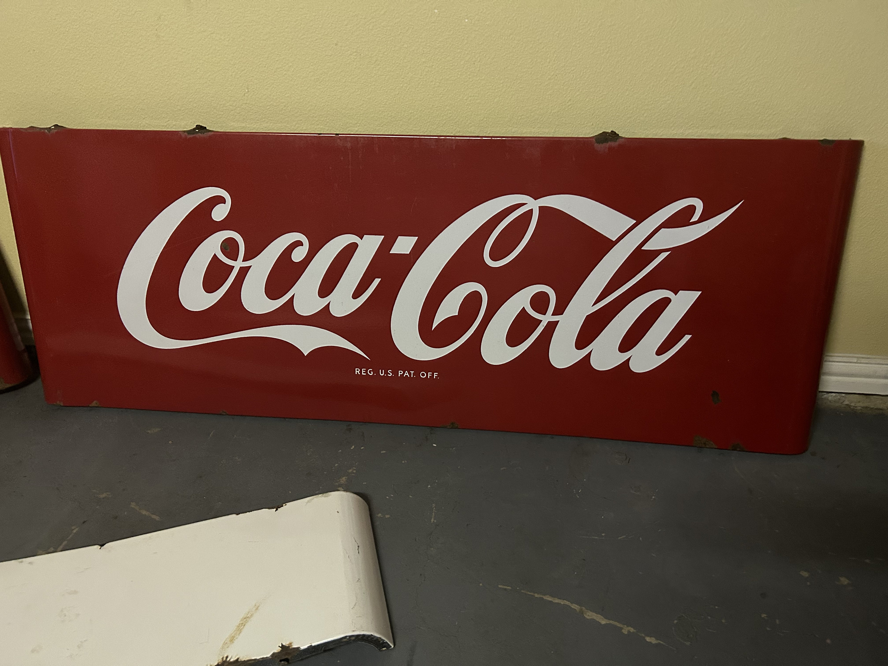 Coca-cola Vintage 2 Pc Clam Shell Pole Sign Rare With 1 Pc of the ...