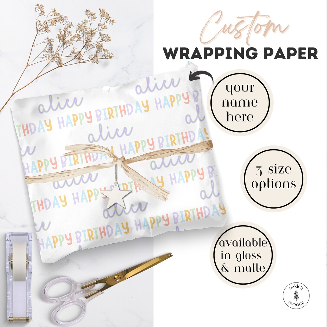 Birthday Girl Wrapping Paper With Name Cute Wrapping Paper Teen ...